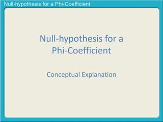 Null hypothesis for phi-coefficient | PPT