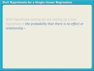 Null hypothesis for single linear regression | PPT