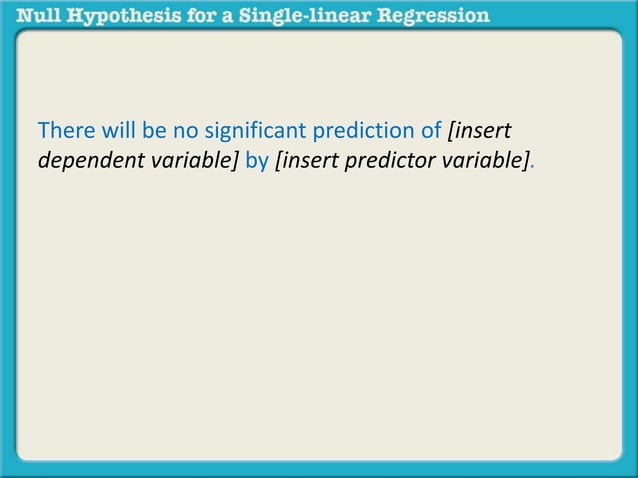 Null hypothesis for single linear regression | PPTX