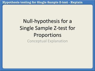 Null hypothesis for Single Sample Z Test | PPTX | Educational ...