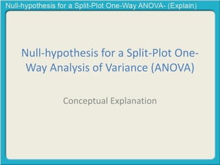 Null hypothesis for split-plot ANOVA | PPTX