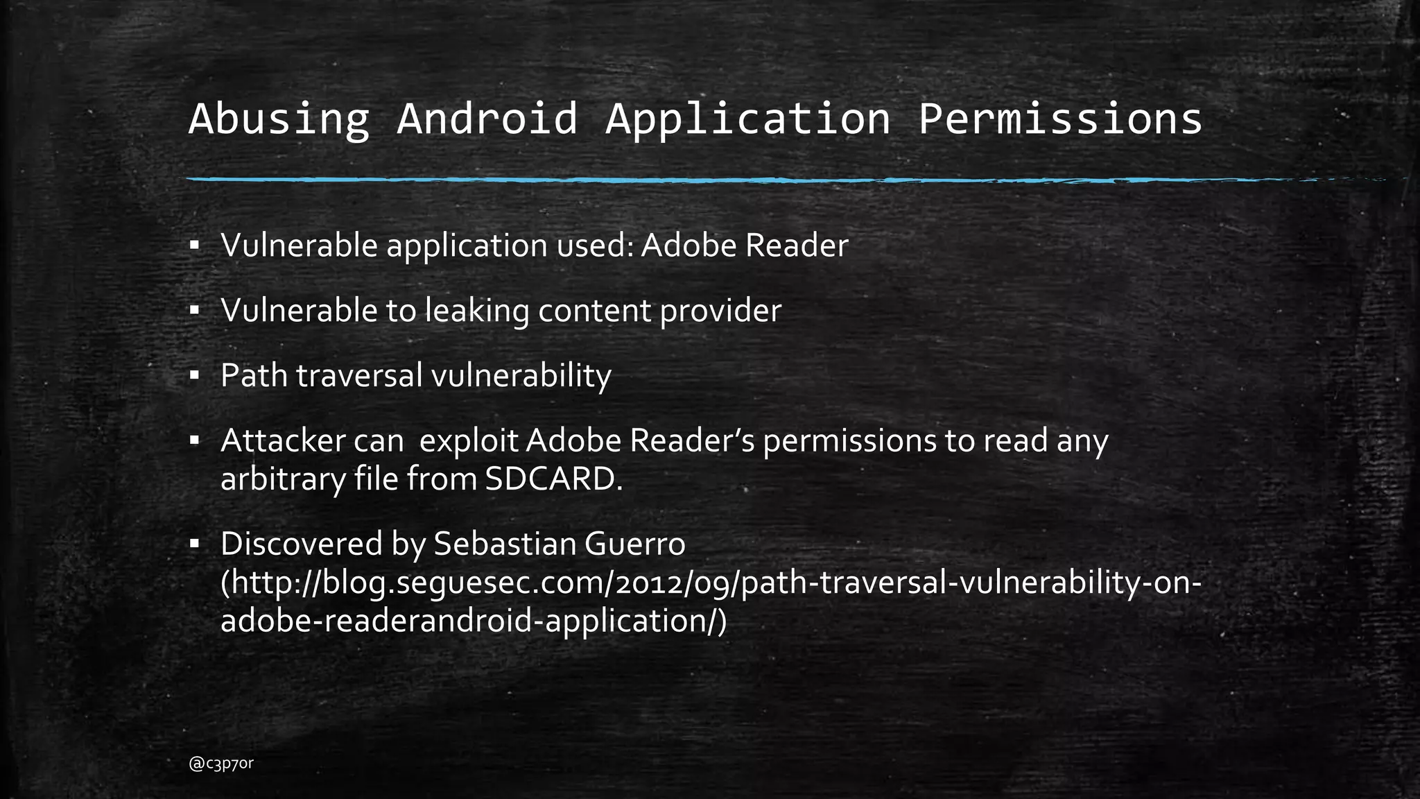 Drozer - An Android Application Security Tool | PPTX
