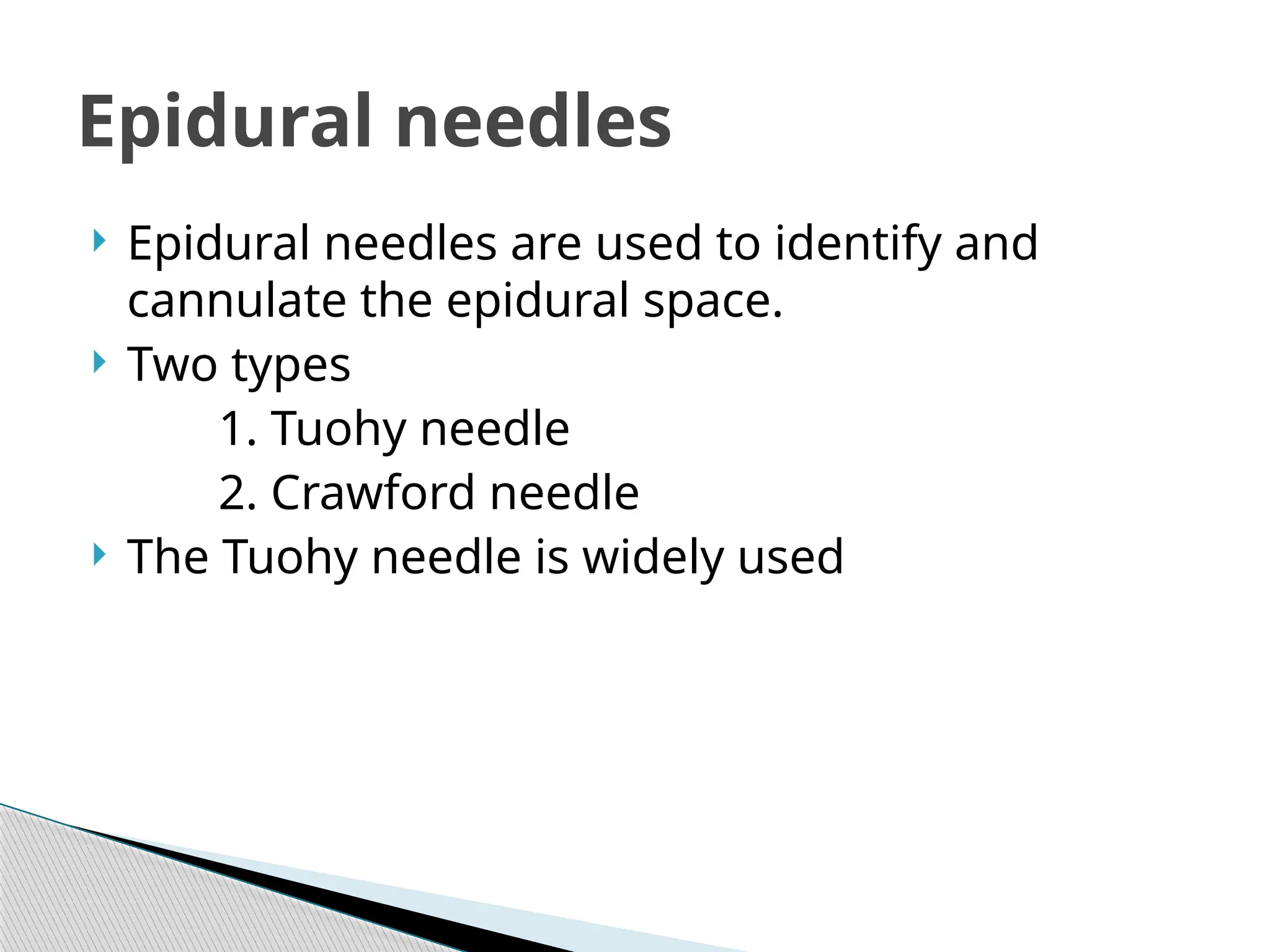 Epidural Needle For Anesthesia Technologist | PPTX