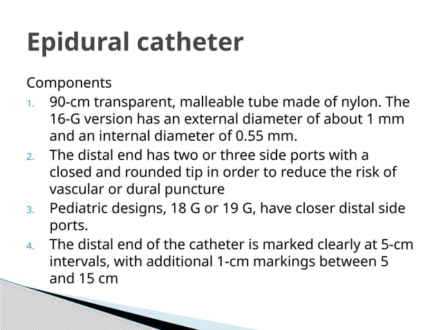 Epidural Needle For Anesthesia Technologist | PPTX