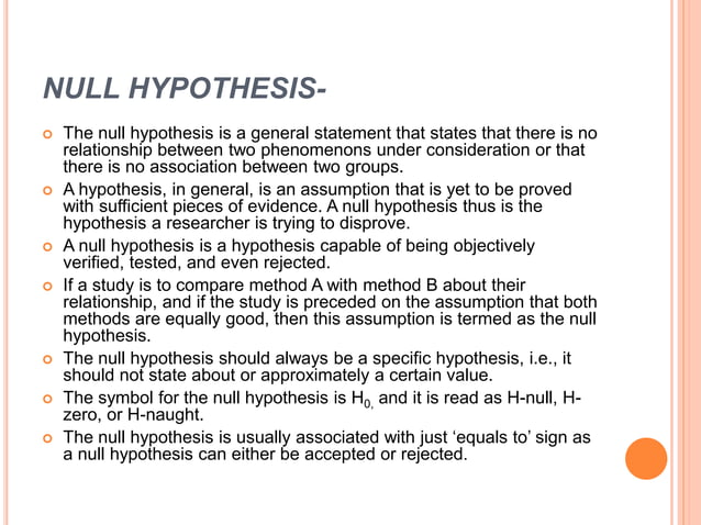 NULL AND ALTERNATIVE HYPOTHESIS.pptx | Physics | Science