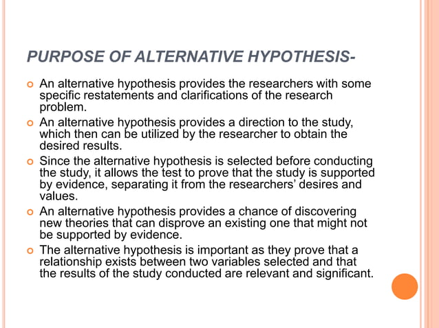 NULL AND ALTERNATIVE HYPOTHESIS.pptx | Physics | Science