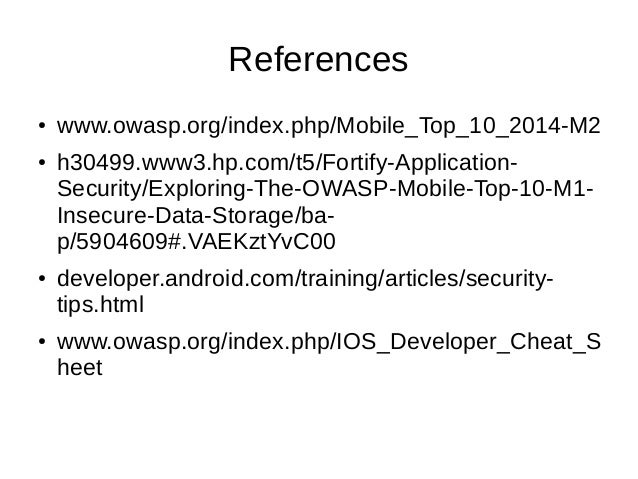 Owasp Mobile Risk M2 : Insecure Data Storage : null/OWASP/G4H Bangalo…