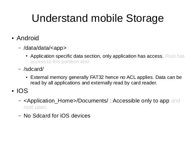 Owasp Mobile Risk M2 : Insecure Data Storage : null/OWASP/G4H Bangalo…