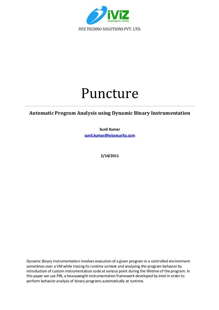 Nullcon 2011 Automatic Program Analysis Using Dynamic Binary Instru…