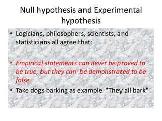Null hypothesis | PPTX