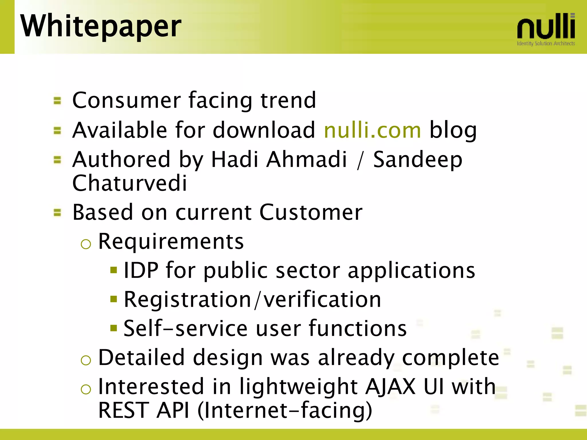 Case Study: Utilizing OpenIDM with an External AJAX Interface | PPTX