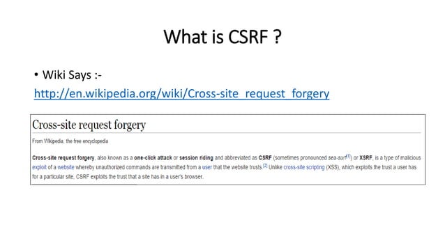 Its all about CSRF - null Mumbai Meet 10 January 2015 Null/OWASP Chapter | PPT