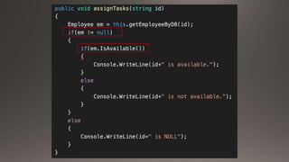 Null object pattern | PPTX | Programming Languages | Computing