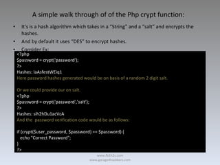 Salt Cryptography & Cracking Salted Hashes by fb1h2s | PPT