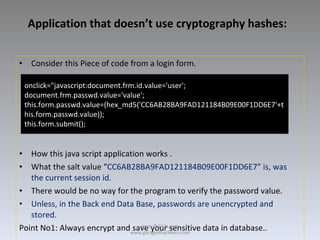 Salt Cryptography & Cracking Salted Hashes by fb1h2s | PPT