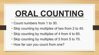 mathematics exercise for beginning learners | PPTX