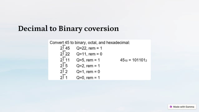 Number Systems And Conversion Decimal And Binary System Ppt