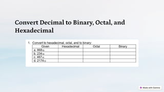 Number-Systems-and-Conversion(Decimal and Binary System) | PPT