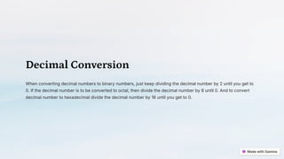 Number-Systems-and-Conversion(Decimal and Binary System) | PPT