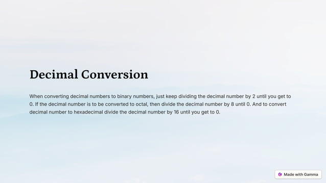 Number Systems And Conversion Decimal And Binary System Ppt