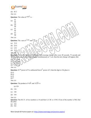 Basic Number Theory Questions for Practice by Examsegg | PDF