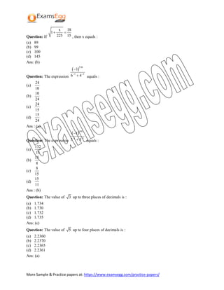 Basic Number Theory Questions for Practice by Examsegg | PDF