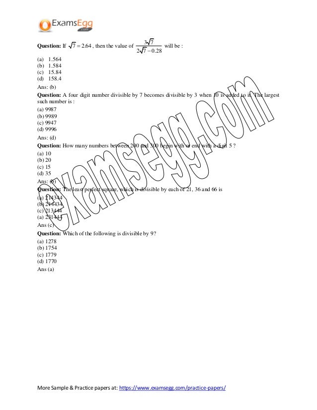 Basic Number Theory Questions For Practice By Examsegg Basic Number Theory Questions For Practice By Examsegg