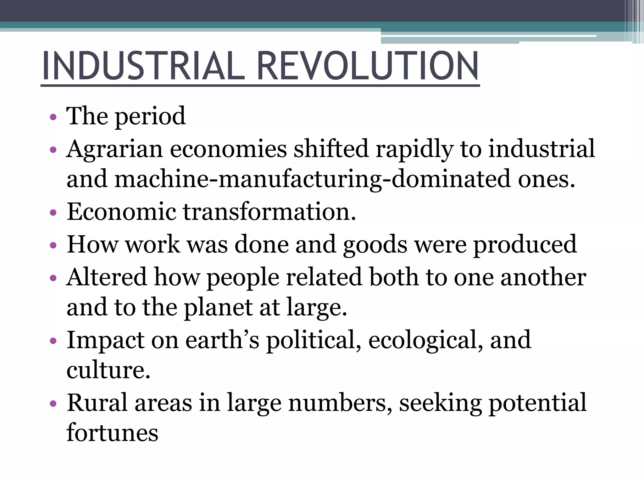 Concept, Meaning and Impact of Urbanization and Industrialization | PPTX