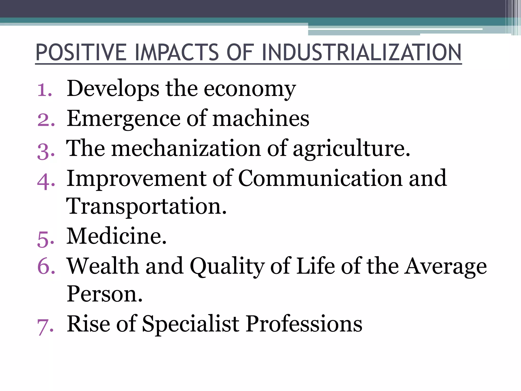 Concept, Meaning and Impact of Urbanization and Industrialization | PPTX
