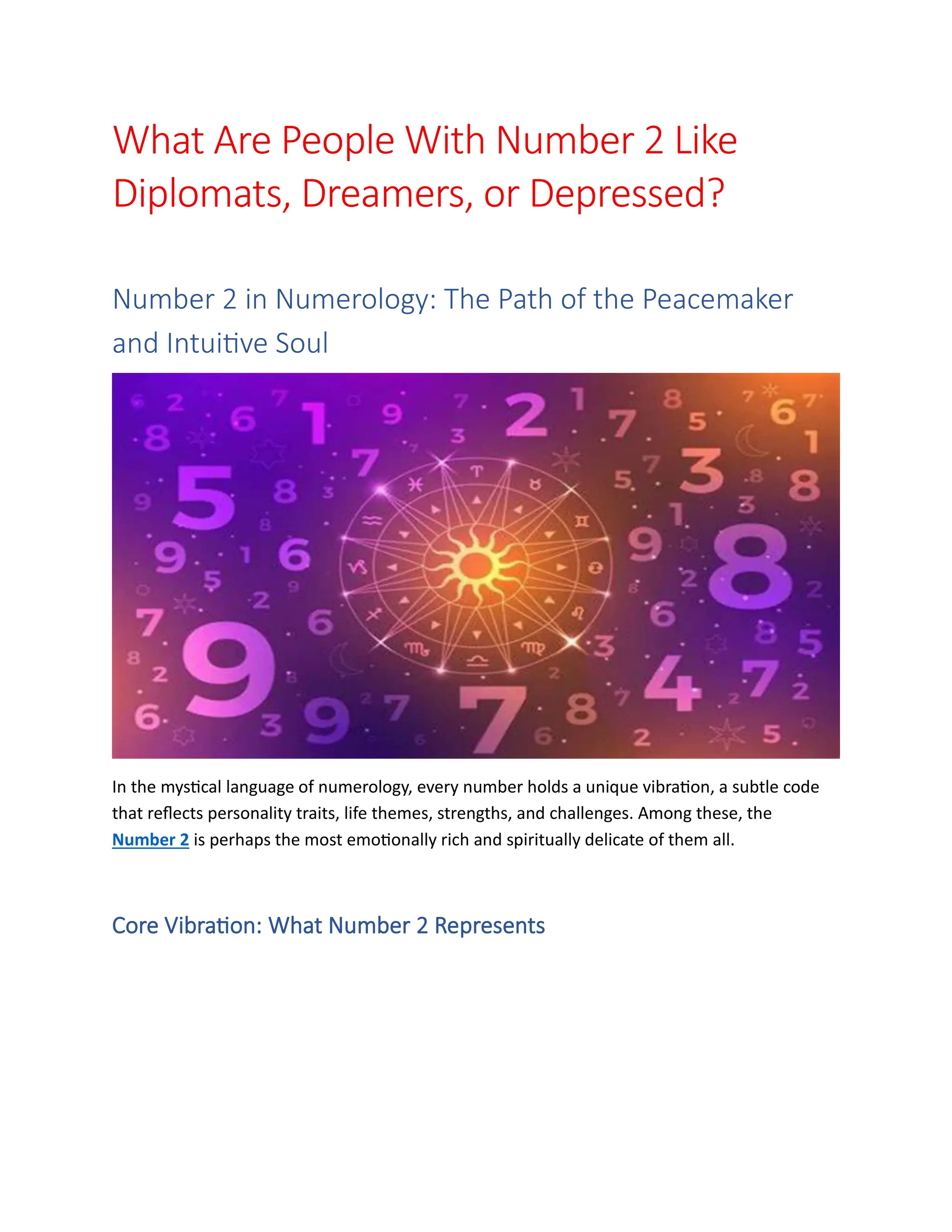 The True Meaning Behind Number 2 in Numerology | PDF