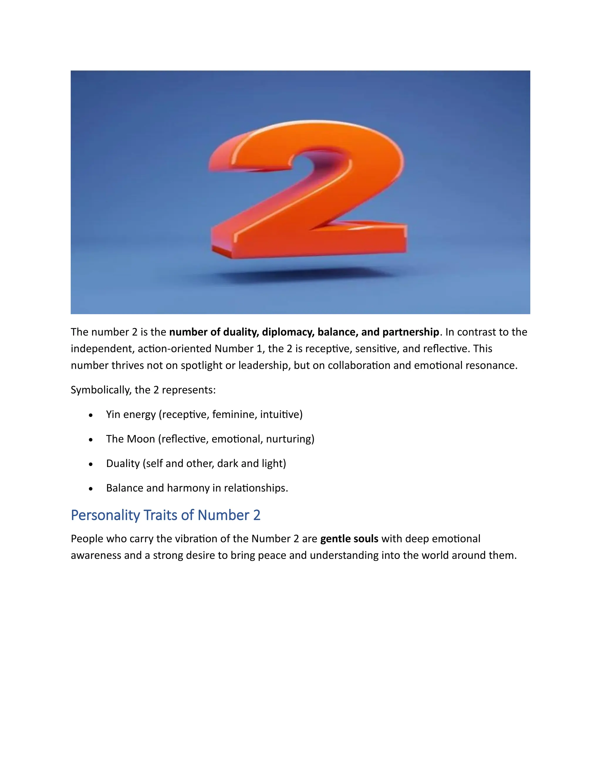 The True Meaning Behind Number 2 in Numerology | PDF