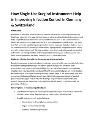 Single-Use Surgical Instruments for Modern Clinics in Germany and ...