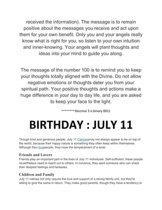 Number and birthday meaning | DOCX