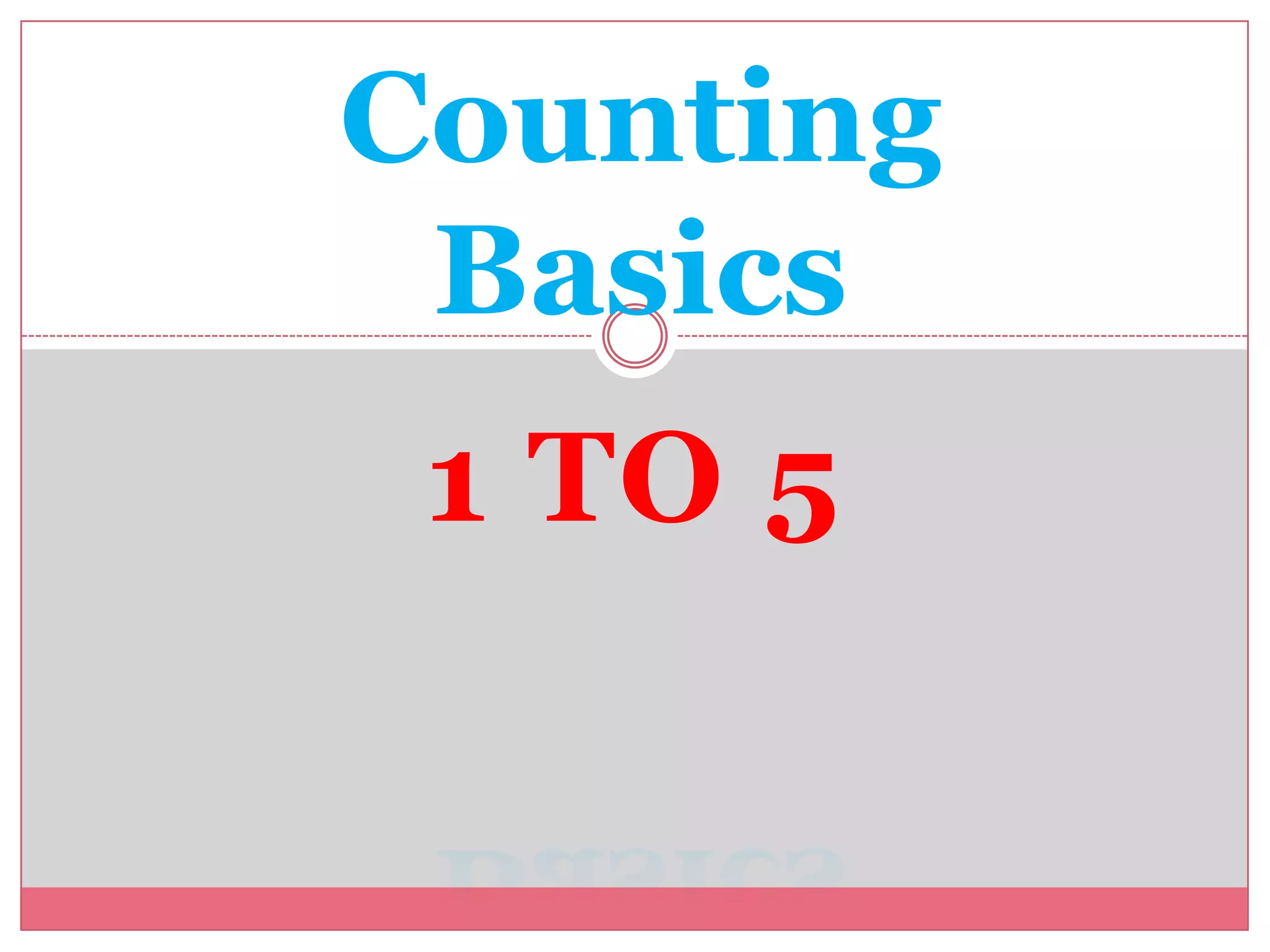 Number basics counting basics 1 to 5- kindergarten | PPTX