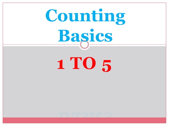 Number basics counting basics 1 to 5- kindergarten | PPTX