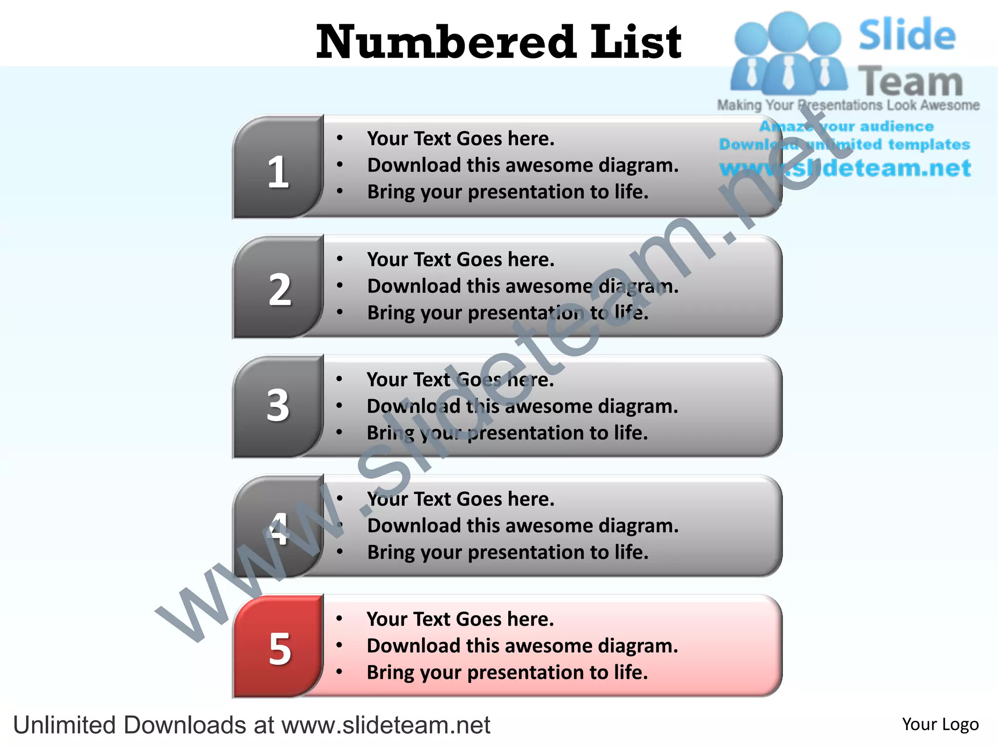 Numbered List Powerpoint Slides Presentation Diagrams Templates Ppt