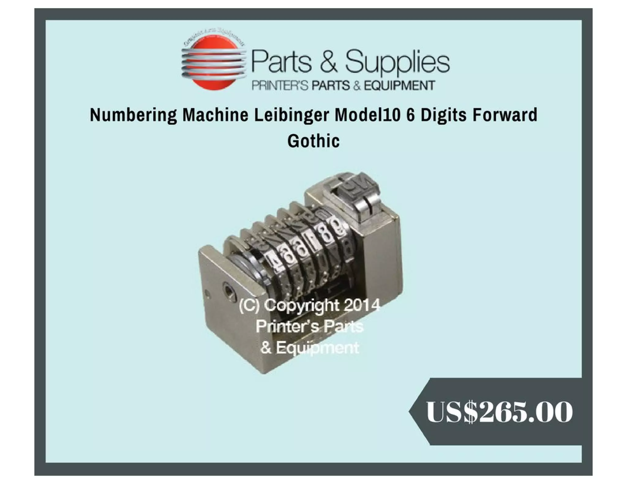 Numbering machine leibinger model10 6 digits forward gothic | PDF