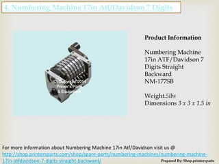 Buy Numbering Machine Spare Parts at Shop.PrintersParts.com