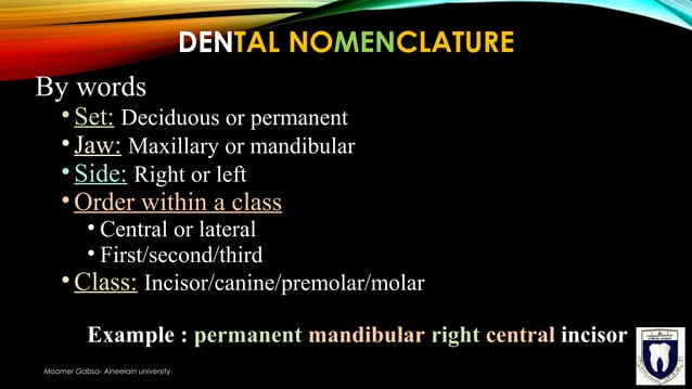 Numbering system dental anatomy | PPT | Dental Health | Diseases and ...