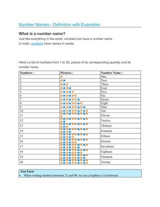 Number names | PDF