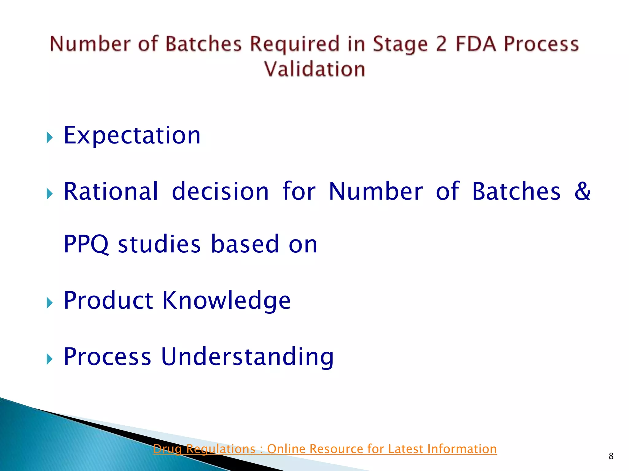 US FDA Process Validation Stage 2 : No. Of Batches Required for Process ...
