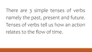Identifying Tenses of Verbs a Lesson in English | PPTX