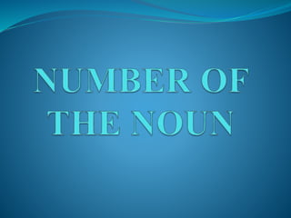 Number of the noun- Нэр үгийн тоо | PPTX