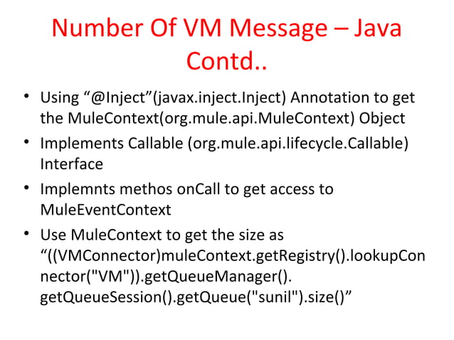 Find Number of VM message in Mule | PPT