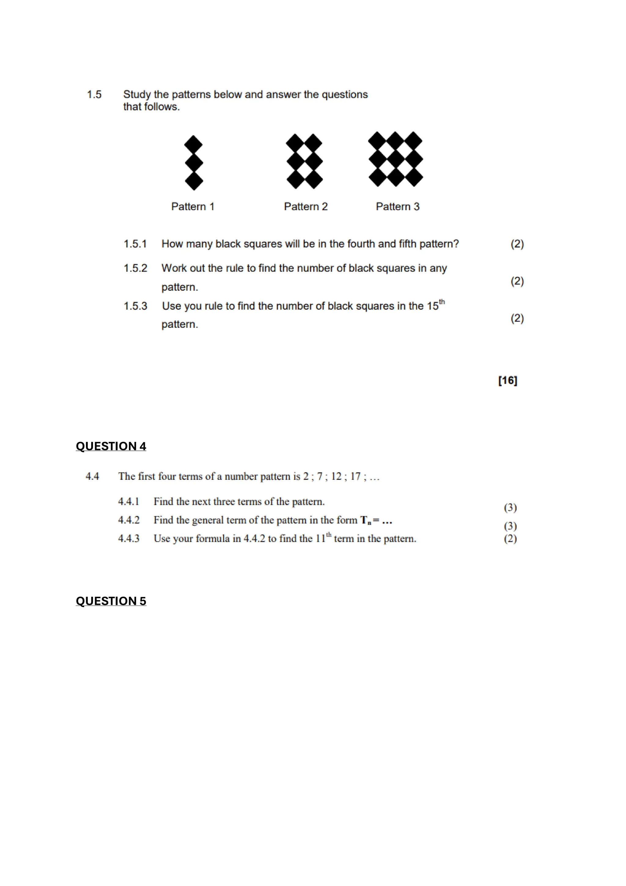 GRADE 8 MATHEMATICS NUMBER PATTERNS PRACTICE QUESTIONS.pdf