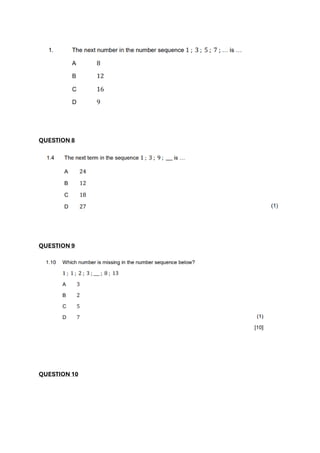 GRADE 8 MATHEMATICS NUMBER PATTERNS PRACTICE QUESTIONS.pdf