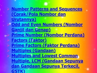 Number patterns and sequences slide (ika) final!! | PPTX