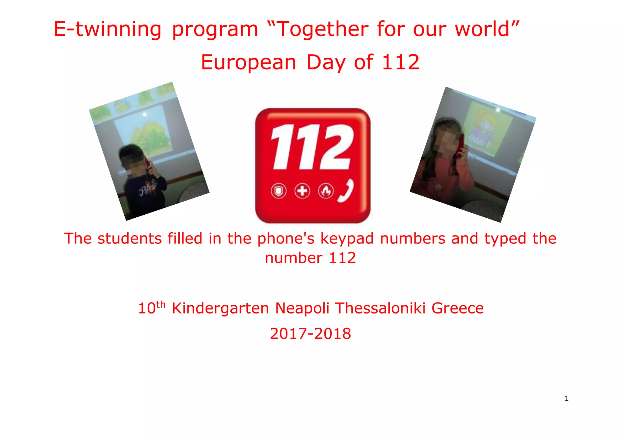 European emergency number 112 | DOCX | Daycare and Pre-School | Parenting