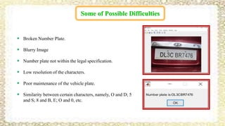 Automatic Car Number Plate Detection and Recognition using MATLAB | PPTX