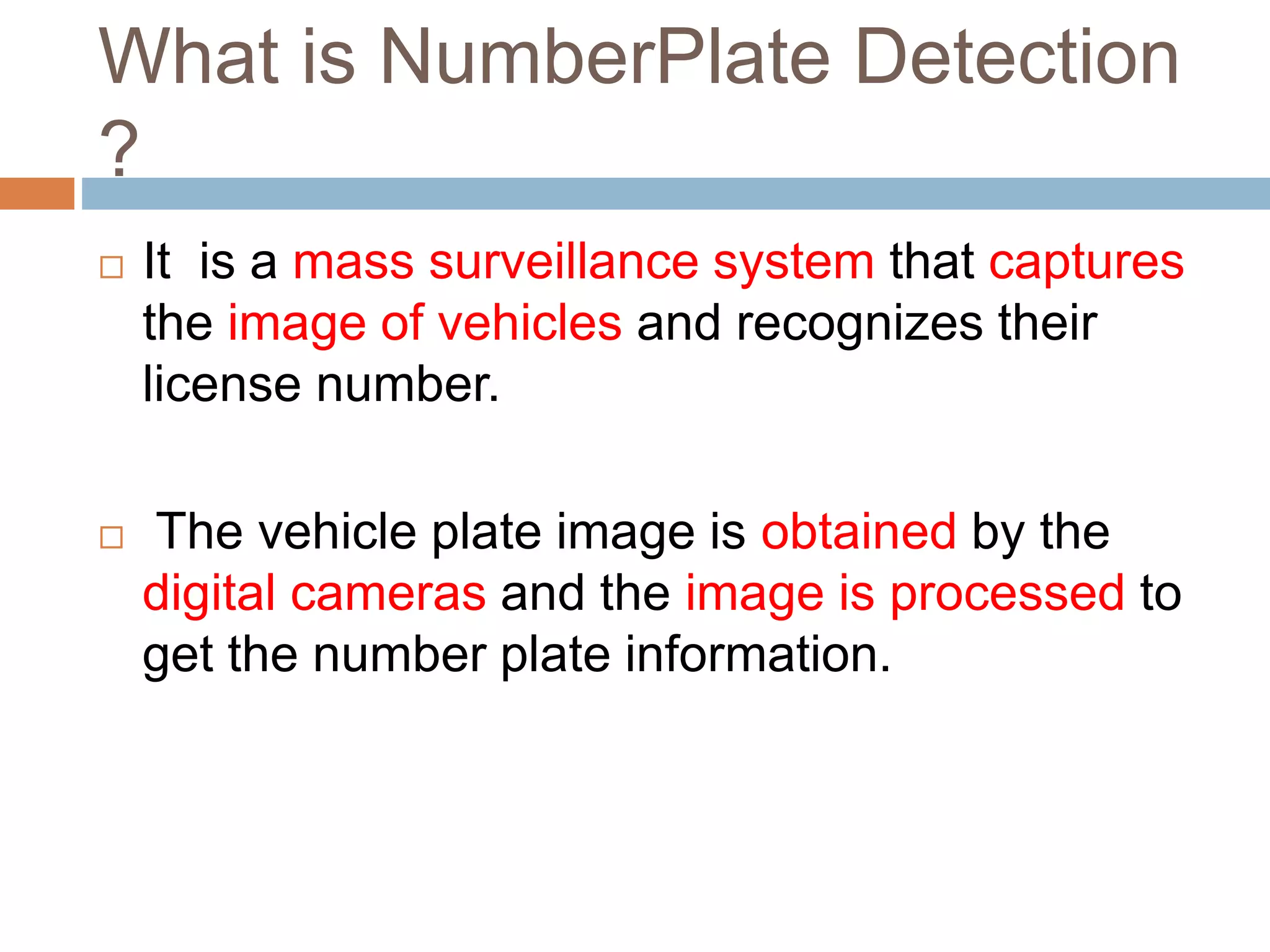 Number plate detection | PPTX